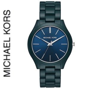 Michael Kors | Accessories | Nwt Authentic Mk Teal Coated Slim Runaway ...